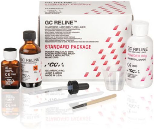 GC Reline 346000, 80g pulver 50ml liquid 15ml bonding agent- Dental Direct