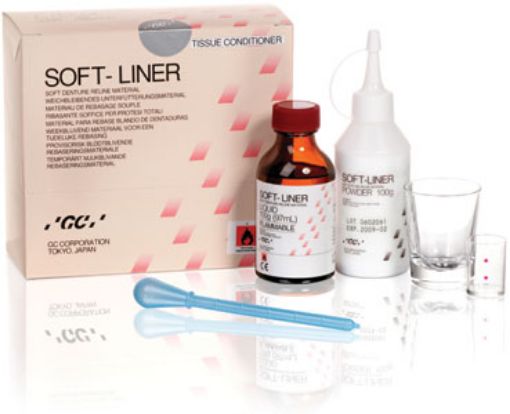 GC Soft-Liner Tissue conditioner 384, 100g powder. 97 ml Liquid ...