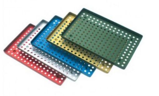 Aluminium Tray perforert 416944, grå 287x184x17mm- Dental Direct