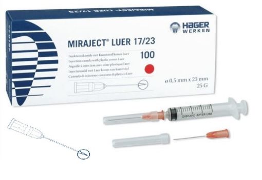 Miraject Injection Luer kanyler 254210, 100stk 25G 0,5x42mm spiss ...