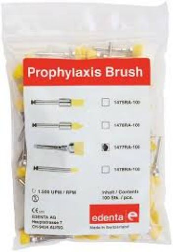 Prophylaxis Brushlets spiss point nylon gul 1476RA, 100 stk- Dental Direct